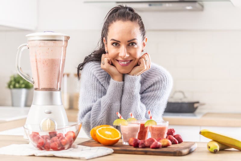 Fruit-based Diet Made by a Woman at Home through Mixing Berries and ...