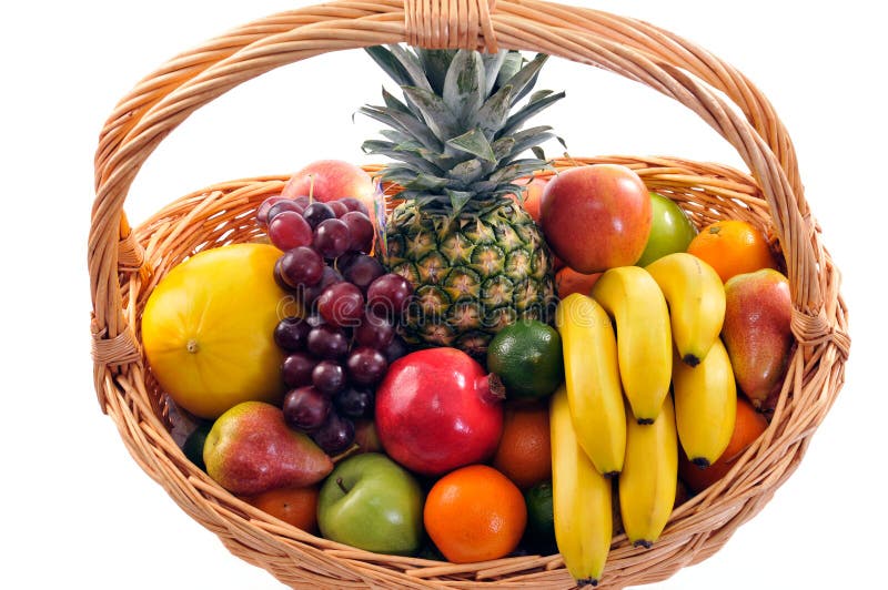 Fruit basket stock photo. Image of bananas, grapes, banana - 16037548