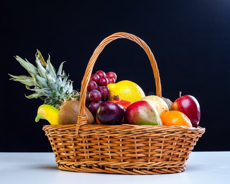 Fruit basket stock photo. Image of basket, exotic, healthy - 39468138