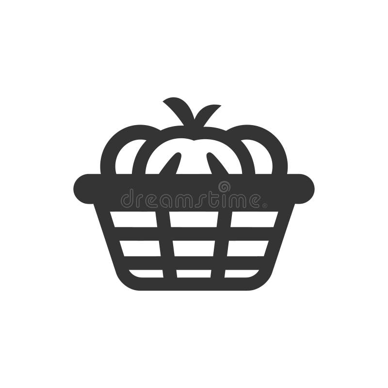 Fruit Basket Icon stock vector. Illustration of icon - 296705637