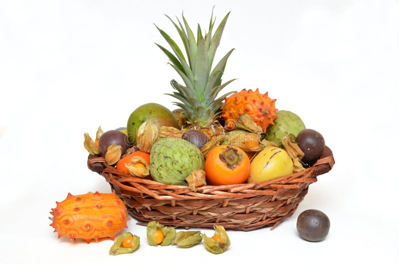 Fruit basket, mixed fruits stock photo. Image of kiwi - 48497582