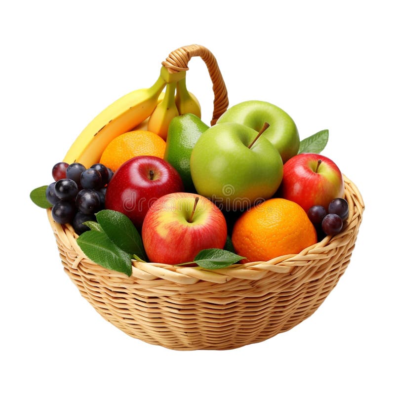 Fruit Basket on Transparent Background - Ai Generated Stock Illustration - Illustration of fruit ...