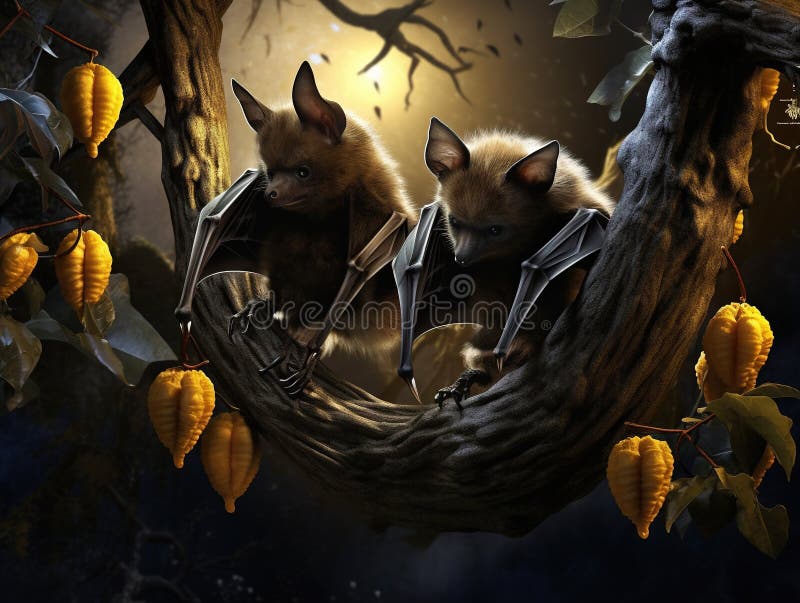Ai Generated Illustration Wildlife Concept of Fruit Bats Stock ...