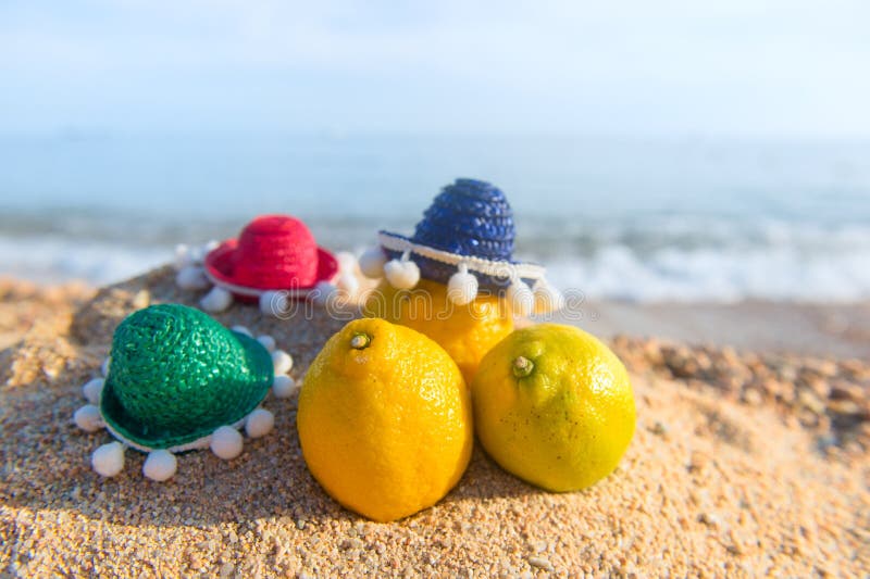 Fruit at the beach stock image. Image of fresh, straw - 78908199