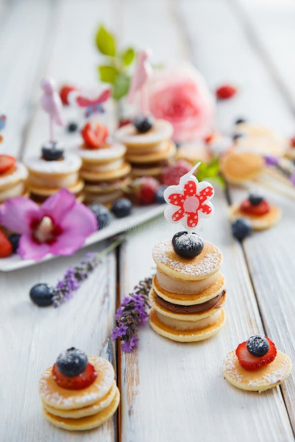 Fruit, Berry and Pancake CanapesFruit, Berry and Pancake Canapes on ...