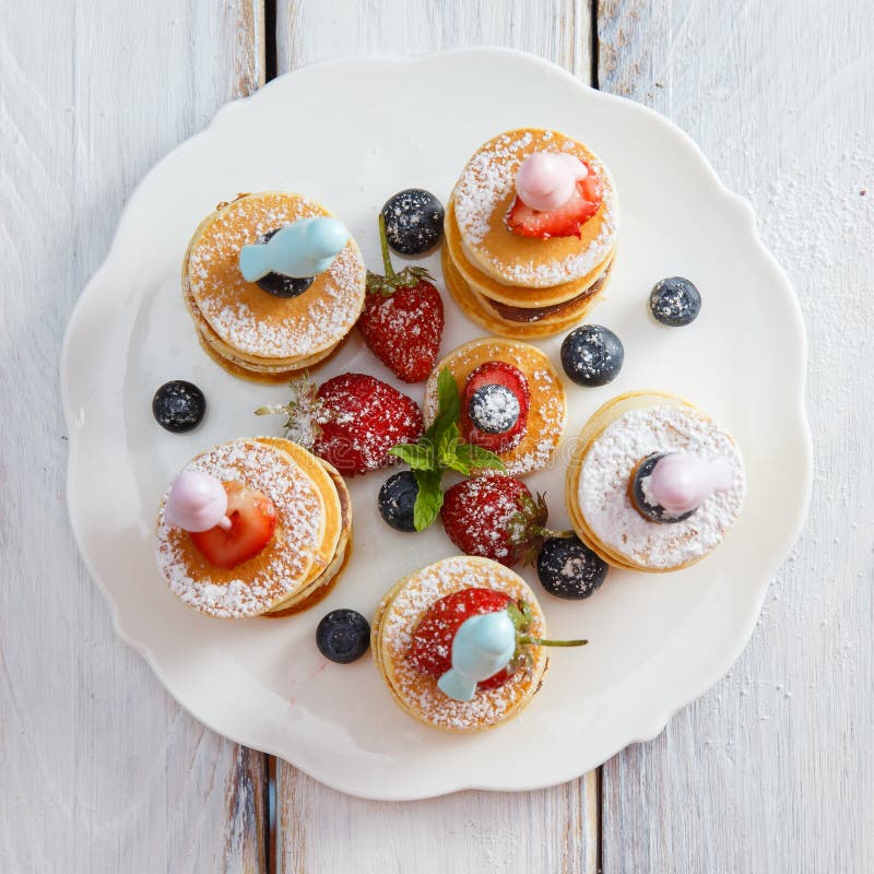 Fruit, Berry and Pancake CanapesFruit, Berry and Pancake Canapes on ...