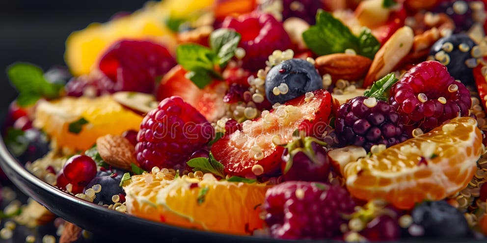 Fruit and Berry Plate Healthy Breakfast Stock Image - Image of meal ...