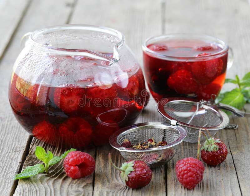 Red berry tea stock image. Image of fruit, glass, natural - 11630525