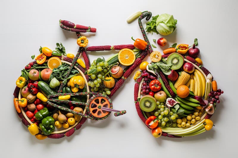 Fruit Bicycle. a Creative Bicycle Made Entirely of Fruits and ...