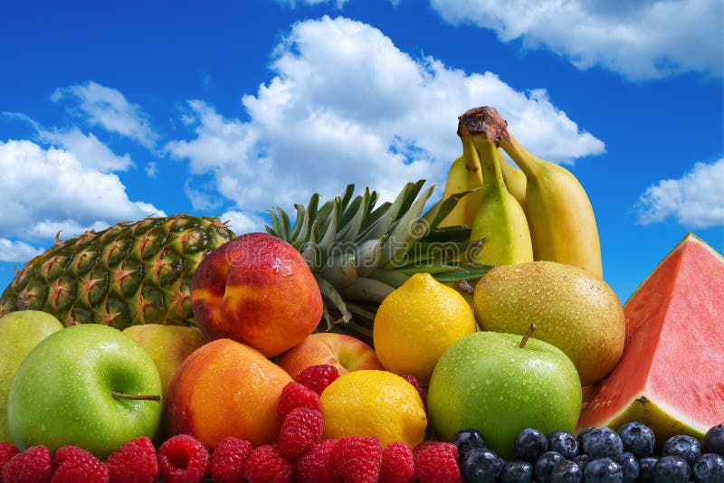 Fruit and Blue Sky stock photo. Image of isolated, healthy - 55822590