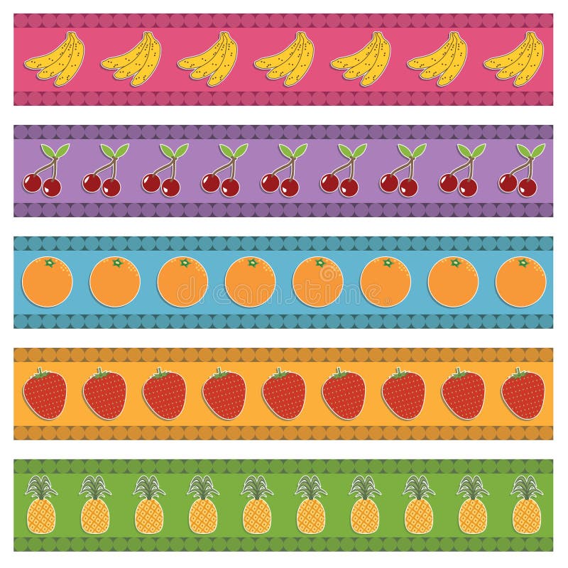Fruit borders stock vector. Illustration of pineapple - 11015528