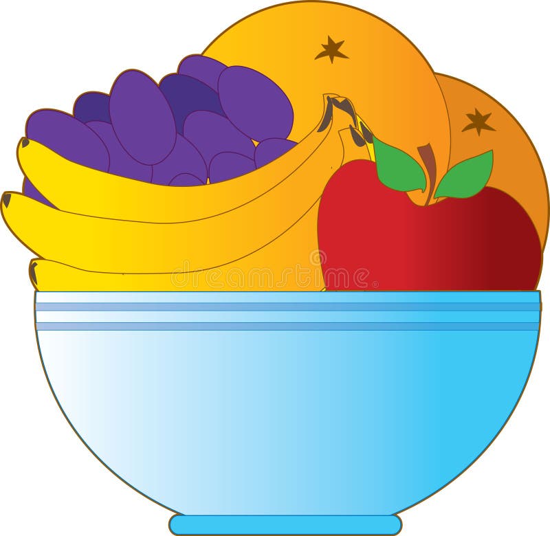 Fruit Bowl stock vector. Illustration of nutrition, grapes - 1408854