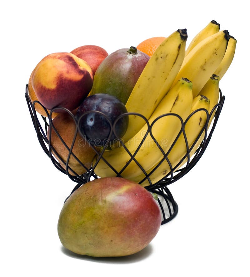 Fruit Bowl stock photo. Image of metal, nectarine, plums - 6557952