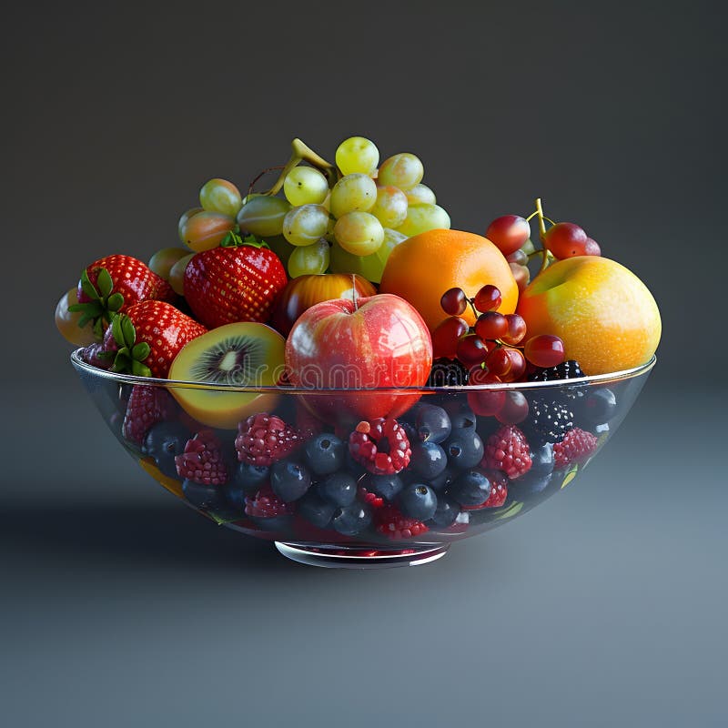 Fruit Bowl in the Shape of an Ellipse Stock Illustration - Illustration ...