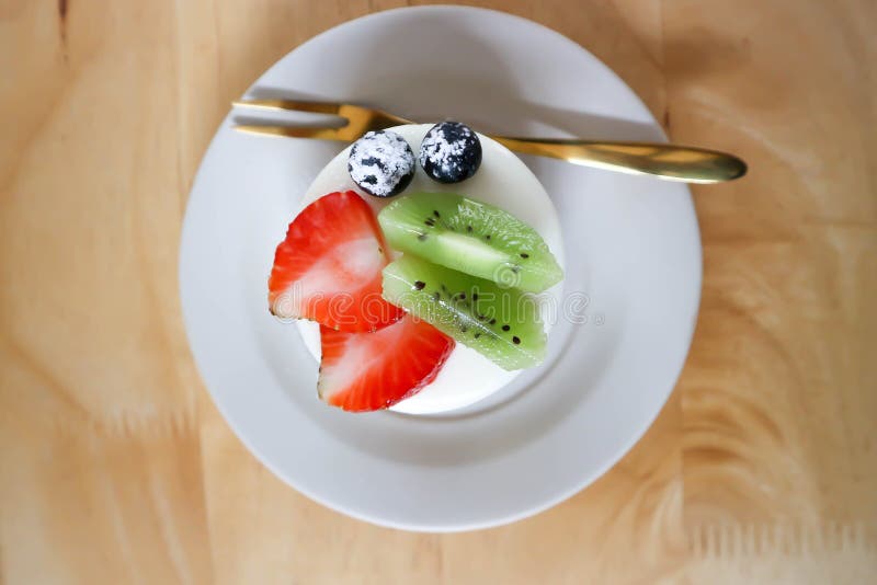 Fruit Cake or Cheese Cake with Fruit Stock Photo - Image of baked, dish ...