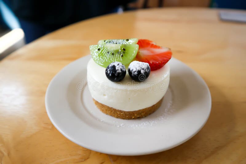 Fruit Cake or Cheese Cake with Fruit Stock Photo - Image of blueberry ...