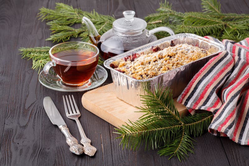 Fruit Cake in Rectangular Pan Stock Photo - Image of recipe, cooking ...