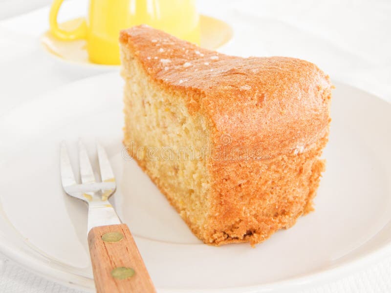 Fruit Cake Slices at Breakfast on White Dish. Stock Image - Image of ...