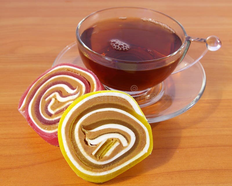 Fruit Candy And Black Tea Picture. Image: 5182207