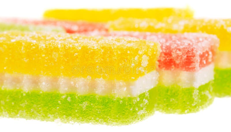 Fruit Candy Slices on the White Stock Image - Image of macro, layer ...