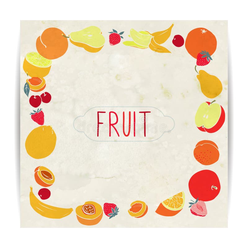 Fruit card design stock vector. Illustration of cute - 42656004