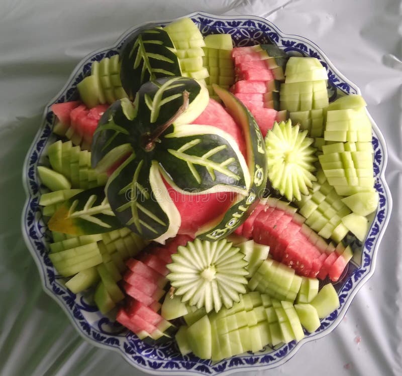 Fruit Carving Simple stock image. Image of waiter, traditional - 329559045