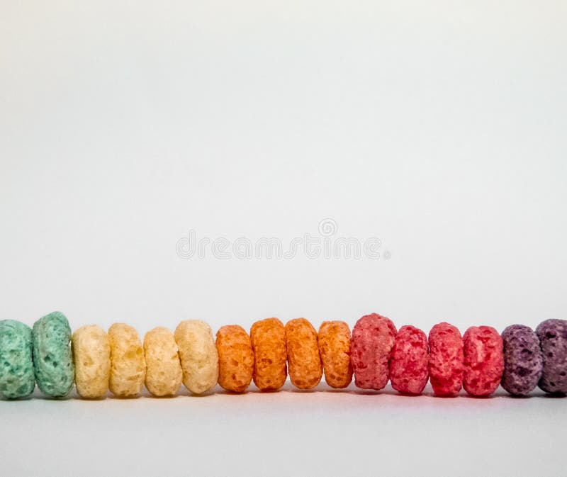 Fruit cereals in a row stock photo. Image of meal, dessert - 199988110