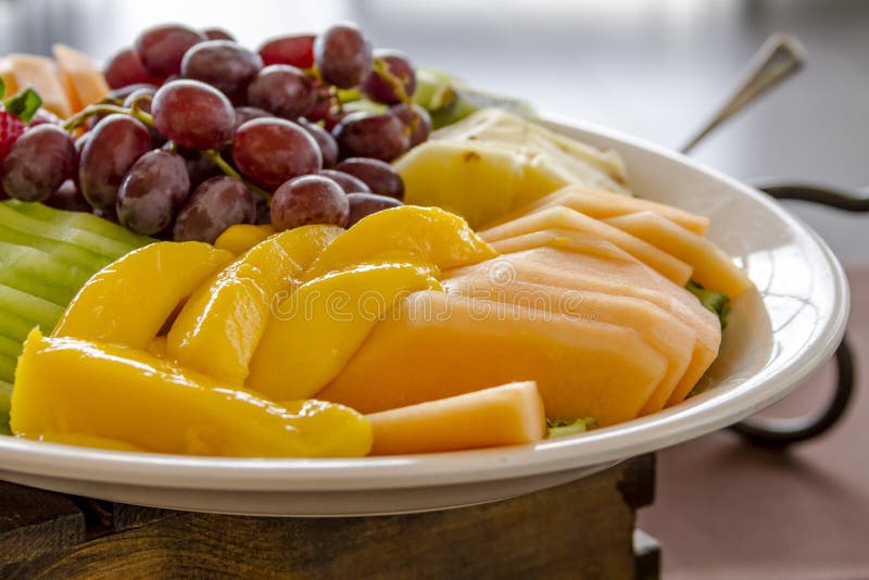 Fruit and Cheese Tray on Display Stock Image - Image of cheese, party ...