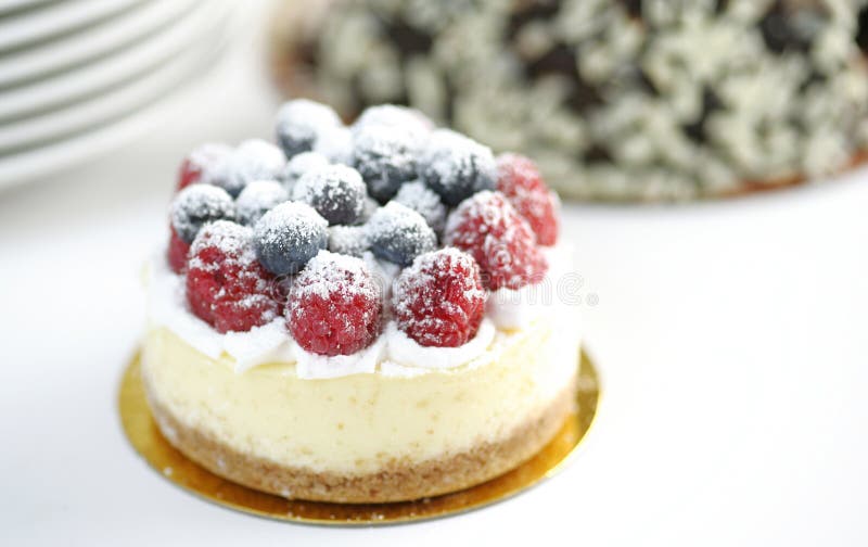 Cheesecake Topped with Berries and Fruits Stock Photo - Image of ...
