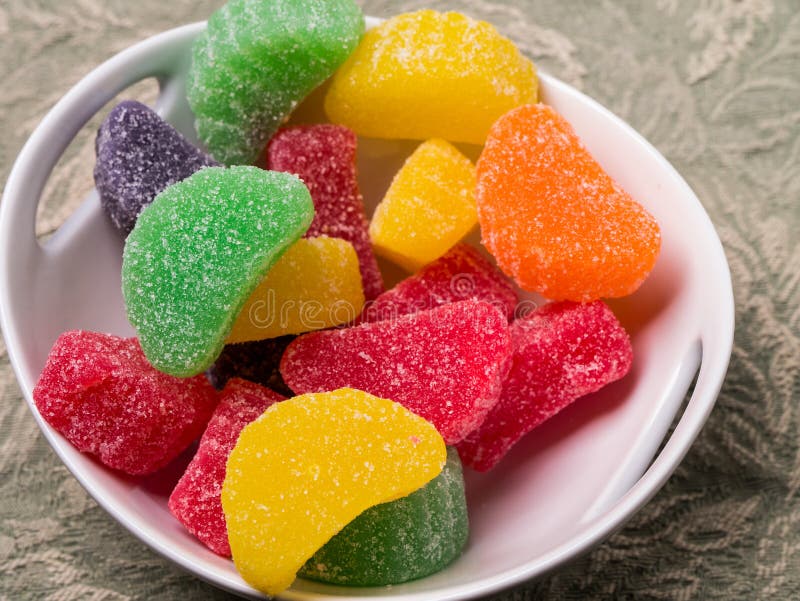 Fruit Chew Candies Bowl stock image. Image of plate, yellow - 24955381