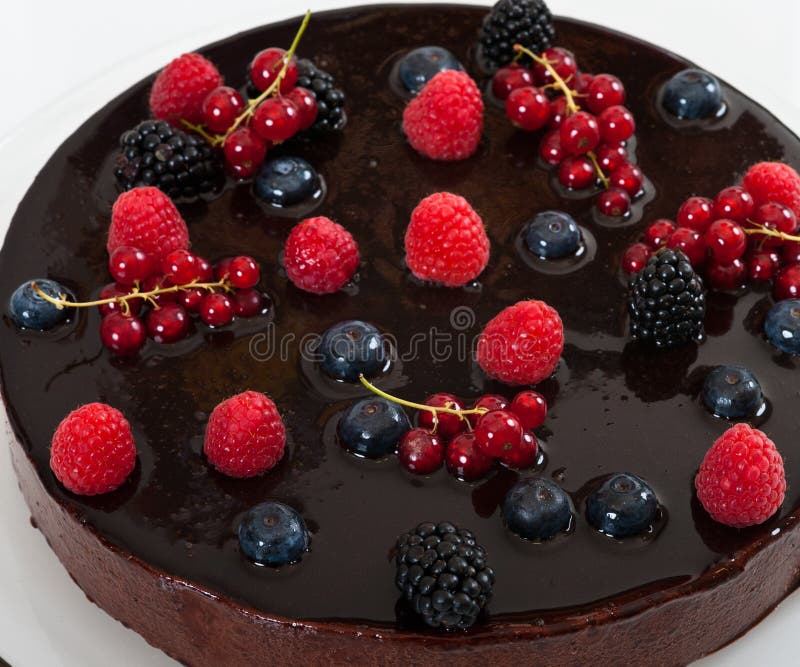 Fruit chocolate cake stock image. Image of baking, raspberry - 29502039