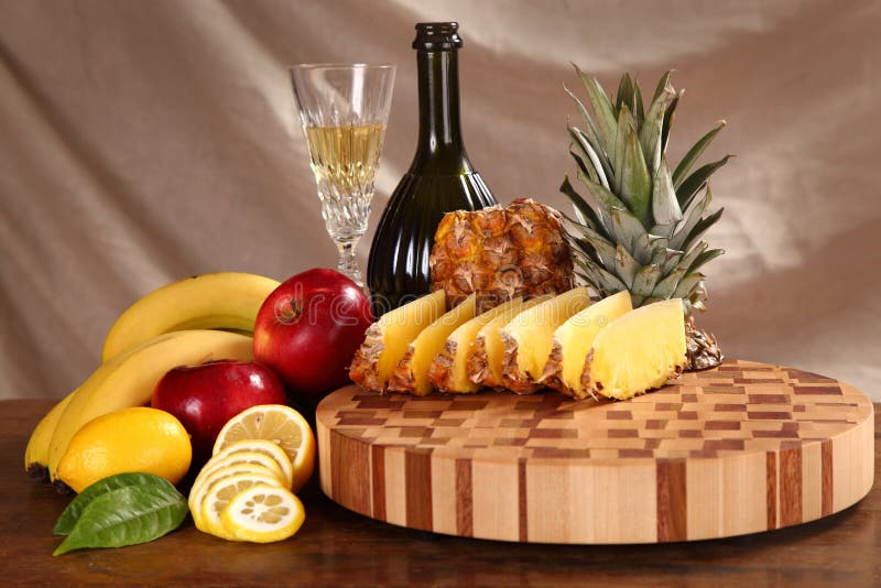 Fruit on a chopping board stock photo. Image of cutting - 55765388