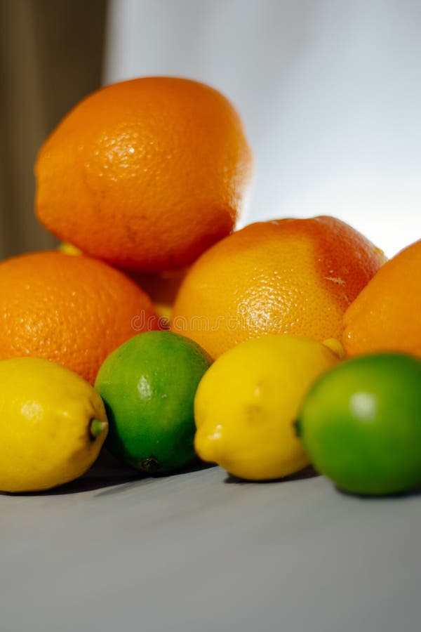 Fruit of Citrus, Orange, Lime, Lemon, Pomelo, Grapefruit Stock Photo ...