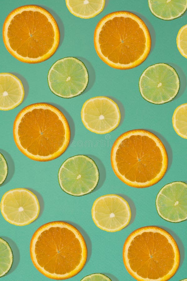 Fruit Citrus Seamless Pattern. Stock Photo - Image of background ...