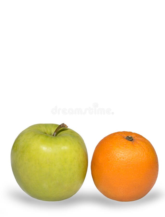 Fruit and Citrus Two Oranges and One Apple Stock Image - Image of ...