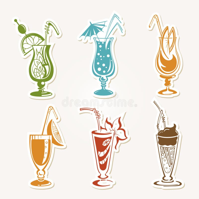 Fruit Cocktail on the Label Stock Vector - Illustration of daiquiri ...
