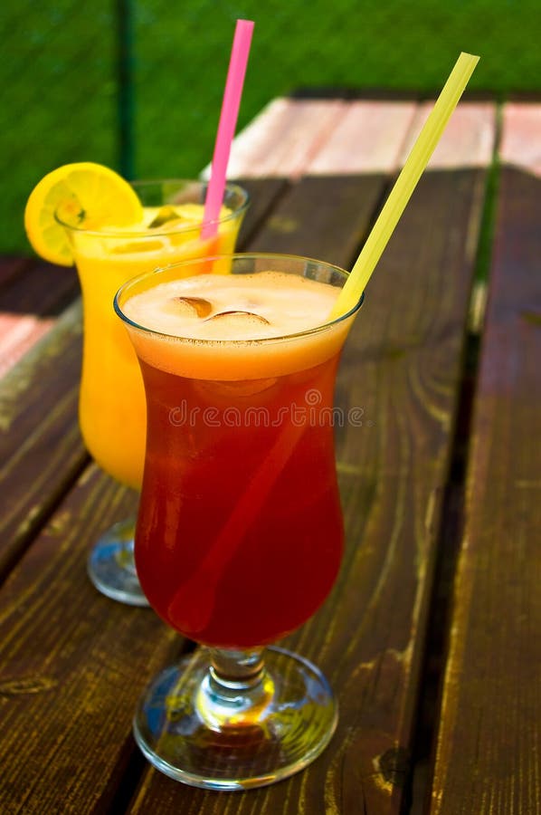 Fruit cocktail. stock image. Image of straw, glassful - 42327229