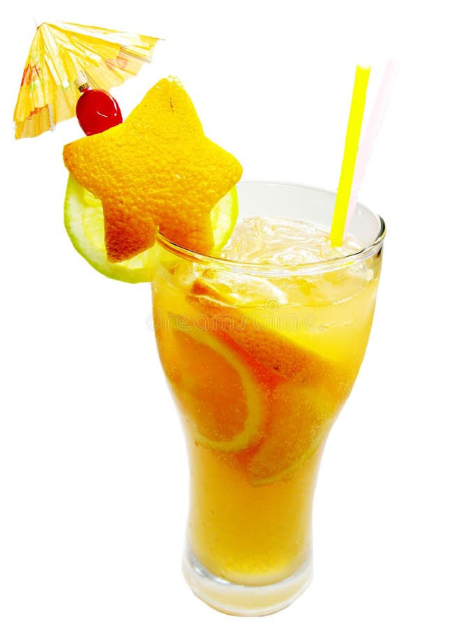 Fruit Cocktail Smoothie with Orange Stock Image - Image of juicy ...