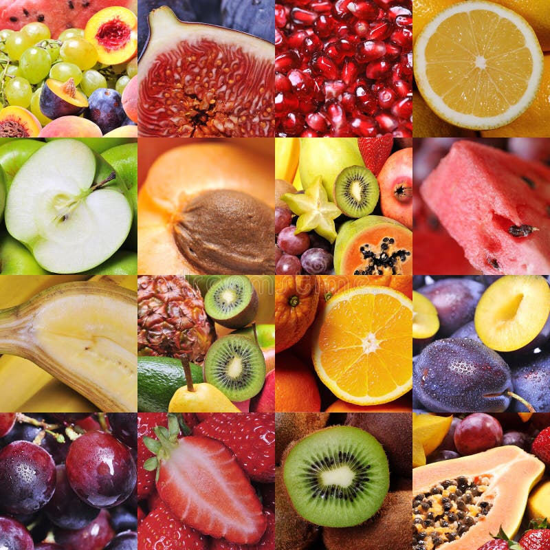 Colorful Healthy Fruit Collage Stock Image - Image of pear, lifestyle ...
