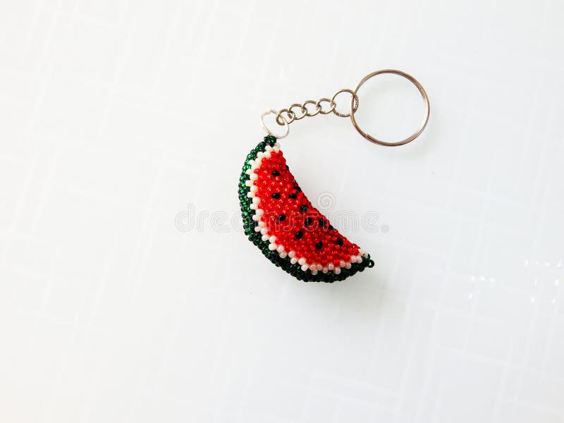 Fruit Colorful Key Chain on a White Stock Image - Image of beads, craft ...