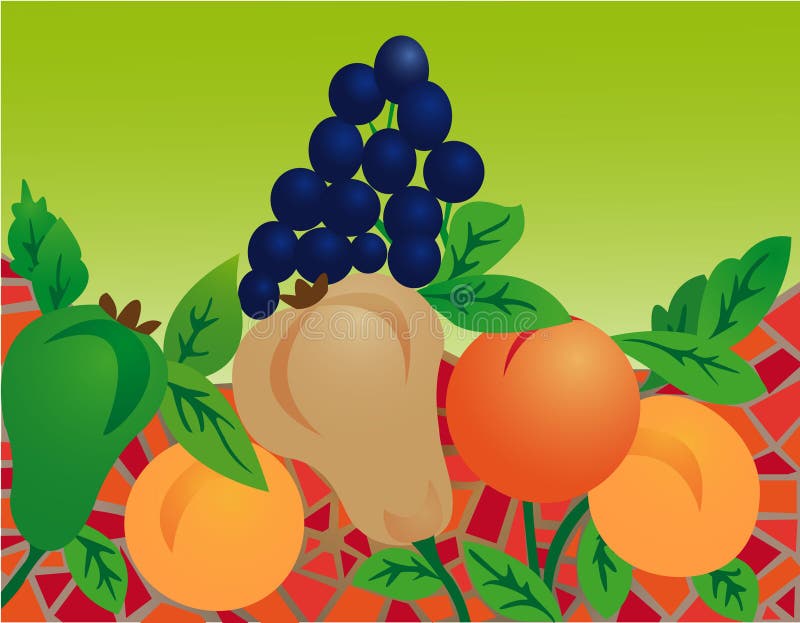 Fruit composition drawing stock illustration. Illustration of howtodraw ...