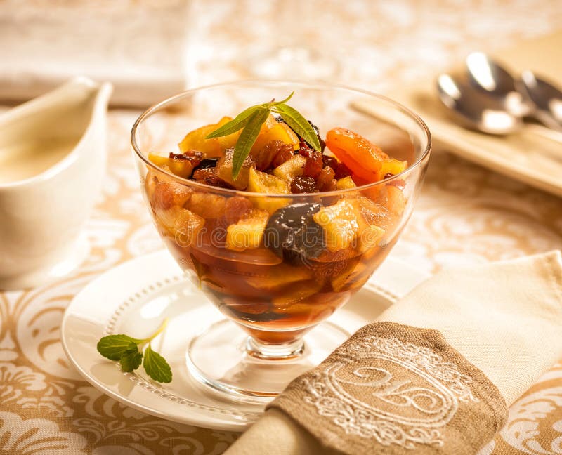 Fruit Compote Made for Christmas Dinner. Stock Image - Image of food ...