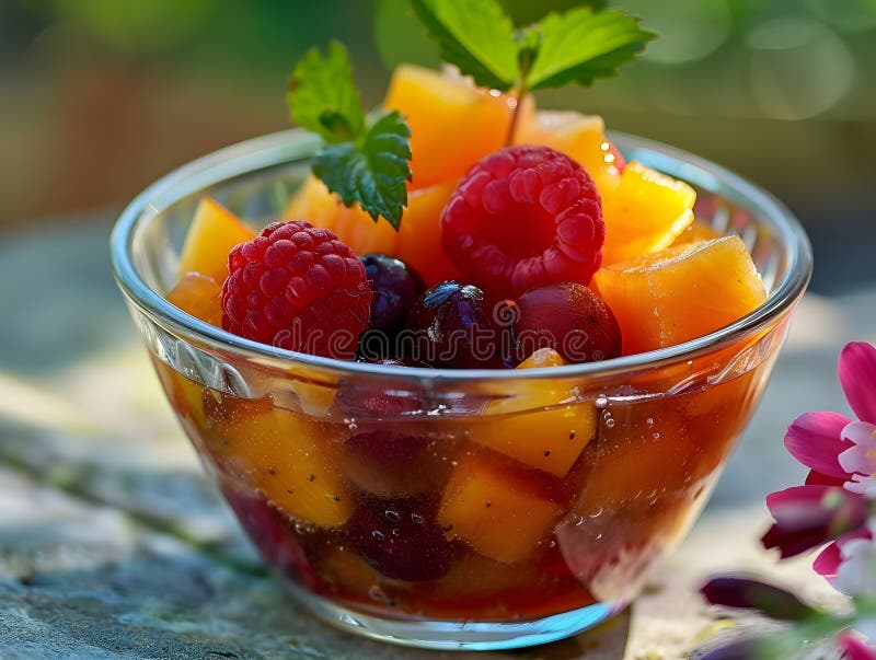 Fruit Compote Fruit Compote Served Warm Stock Illustration ...