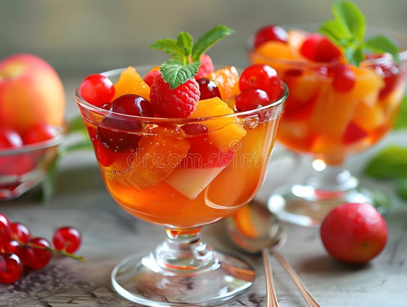 Fruit Compote Fruit Compote Served Warm Stock Illustration ...