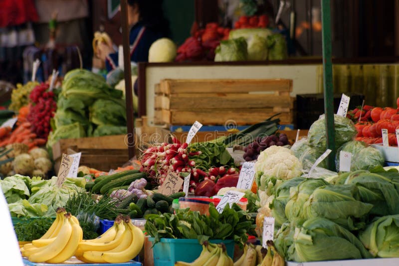 Fruit Counter - Vegetable Market Stand Stock Image - Image of stand ...