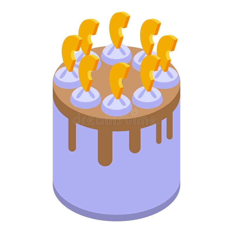 Fruit Cream Cake Icon Isometric Vector. Cream Cooking Calorie Stock ...