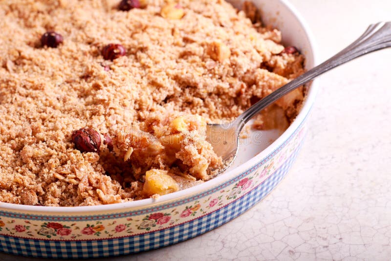 Fruit crumble cake stock photo. Image of baked, topping - 100505078