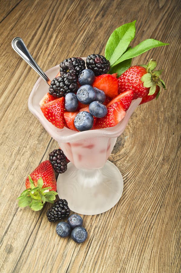 Fruit cup stock image. Image of wood, bluebarries, organic - 19931635