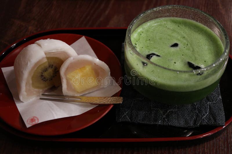 Fruit Daifuku and Iced Matcha in Kanazawa, Japan Stock Image - Image of ...