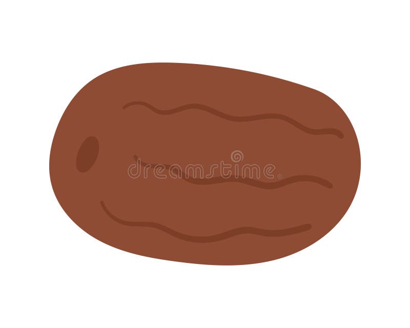 Fruit Date in Cartoon Hand Drawn Simple Style. Editable Variable Color ...